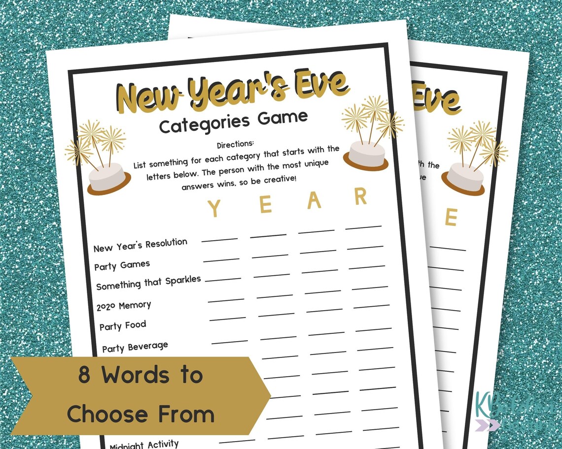 New Year's Activities Bundle - Word Games - Etsy