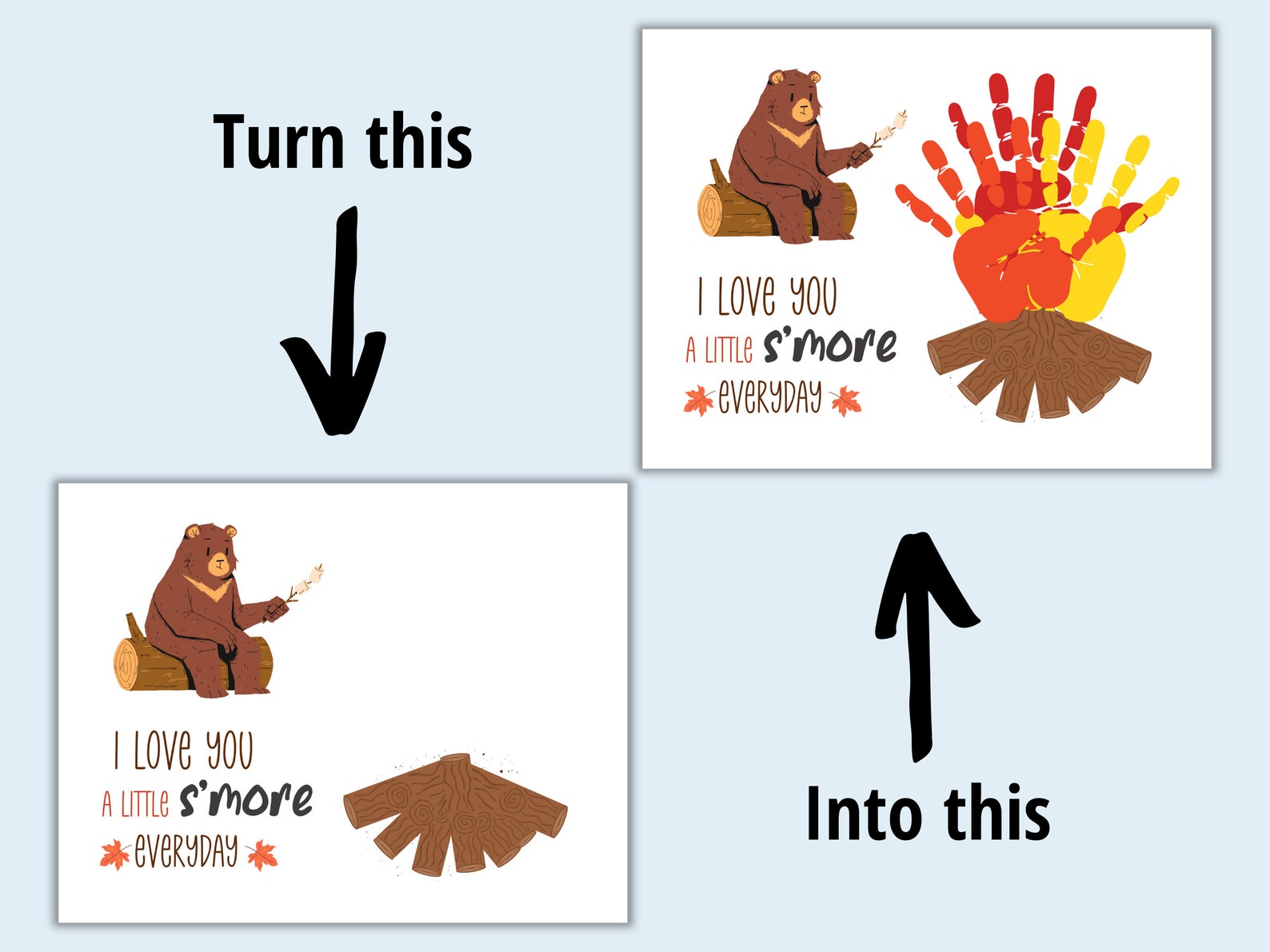 Father's Day Handprint Art, DIY Gift for Dad From Kids, Handprint Craft ...