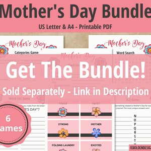 Mother's Day Printable Categories Game, Digital Download, Word Games ...
