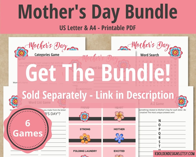 Mother's Day Printable Categories Game, Digital Download, Word Games ...