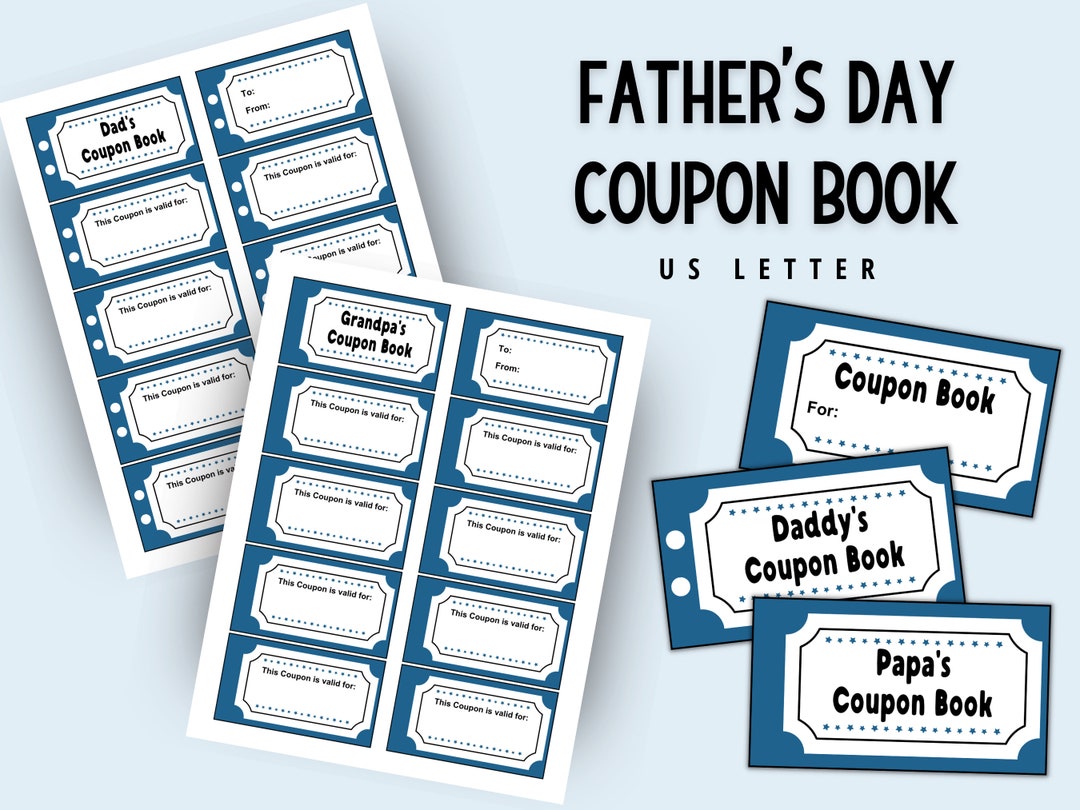 Father's Day Coupon Book DIY Gift for Dad, Personalized Father's Day ...
