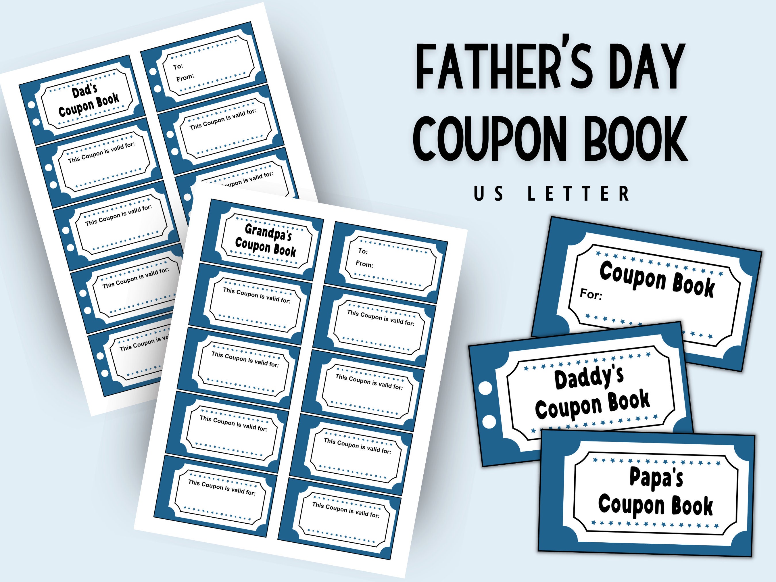 Father's Day Coupon Book DIY Gift for Dad, Personalized Father's Day ...