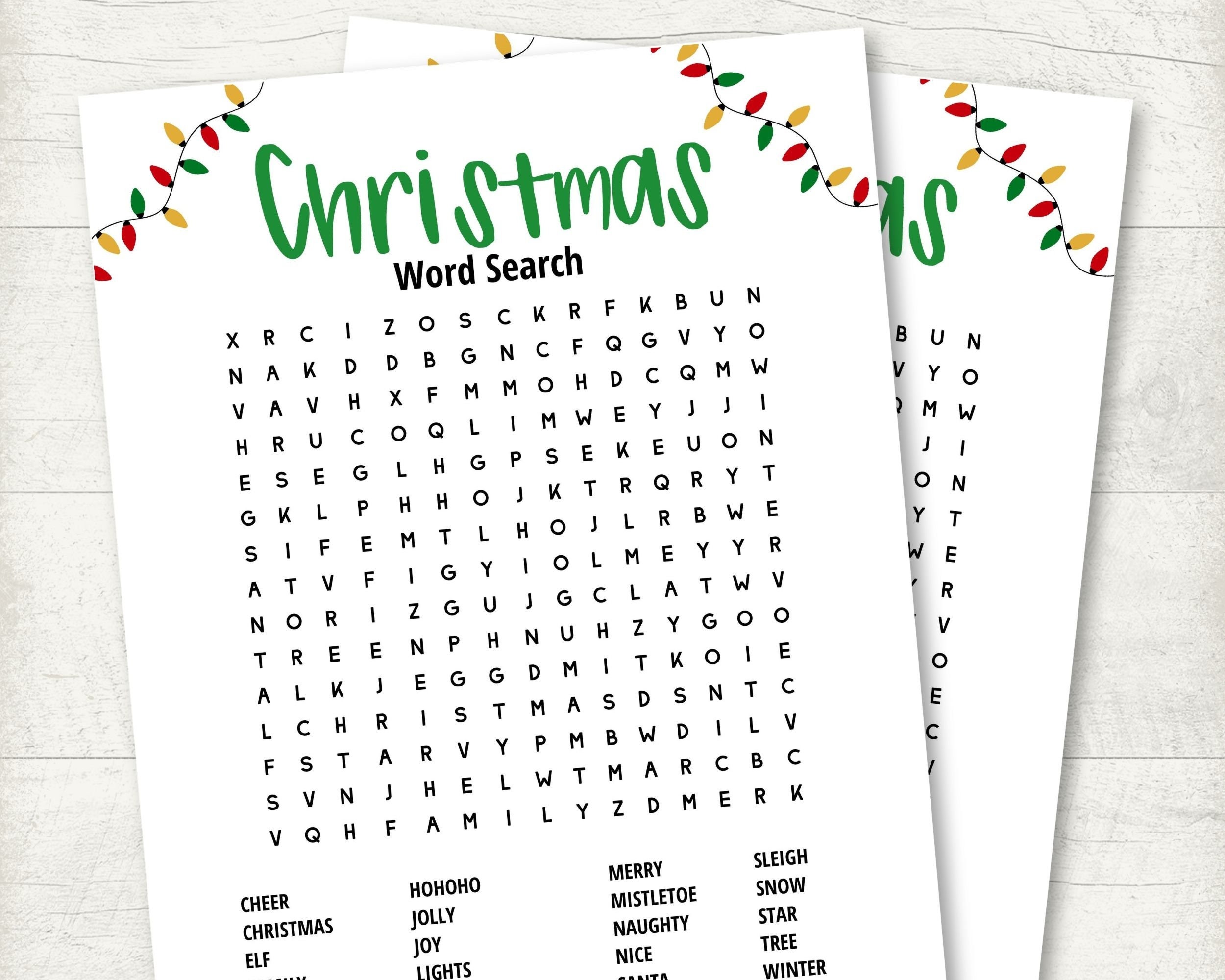 Christmas Word Search, Printable Game, Digital Download, Word Game ...