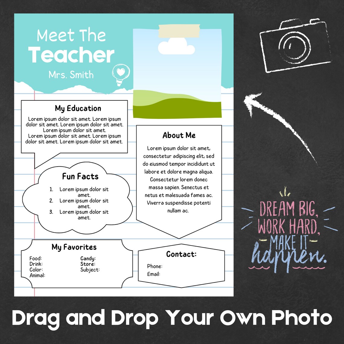 Editable Meet the Teacher Canva Template Newsletter Template Teacher ...