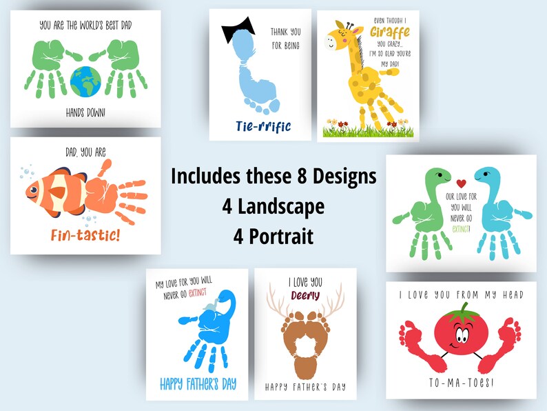 Father's Day Handprint Art, DIY Gift for Dad From Kids, Handprint Craft ...