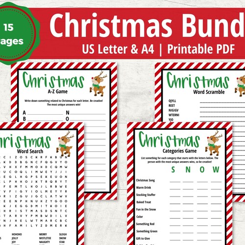 Christmas Word Search Printable Game - Etsy