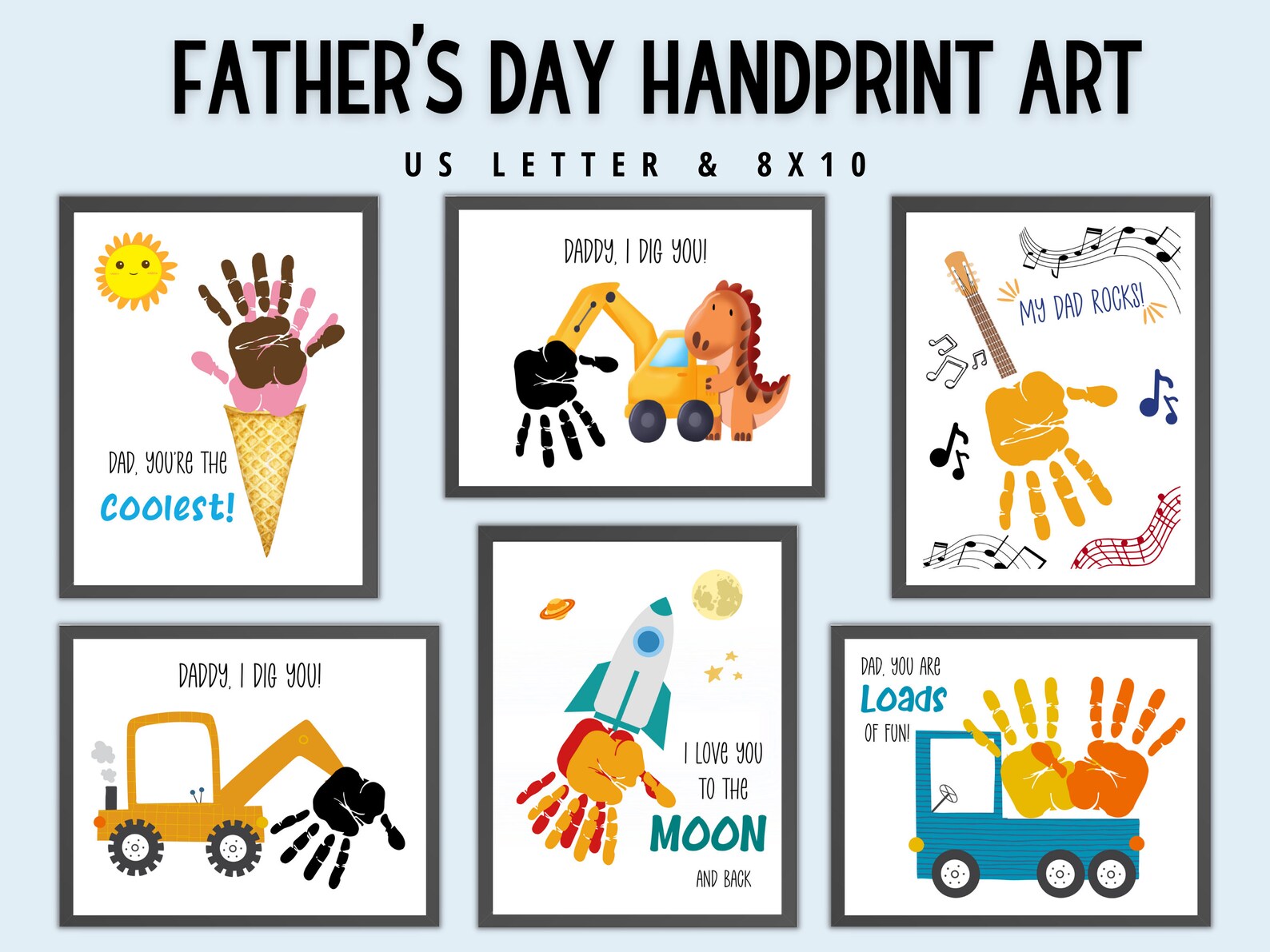 Father's Day Handprint Art, DIY Gift for Dad From Kids, Handprint Craft ...
