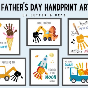 Father's Day Handprint Art, DIY Gift for Dad From Kids, Handprint Craft ...