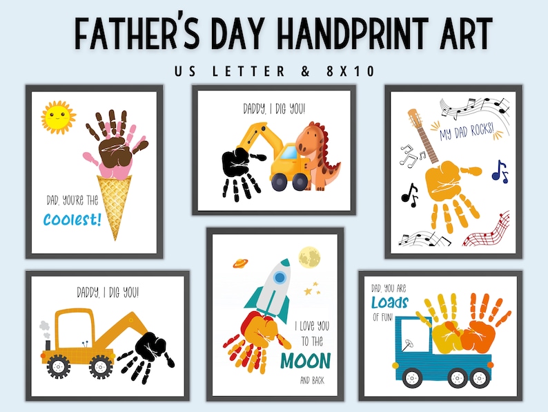 Father's Day Handprint Art, DIY Gift for Dad From Kids, Handprint Craft ...