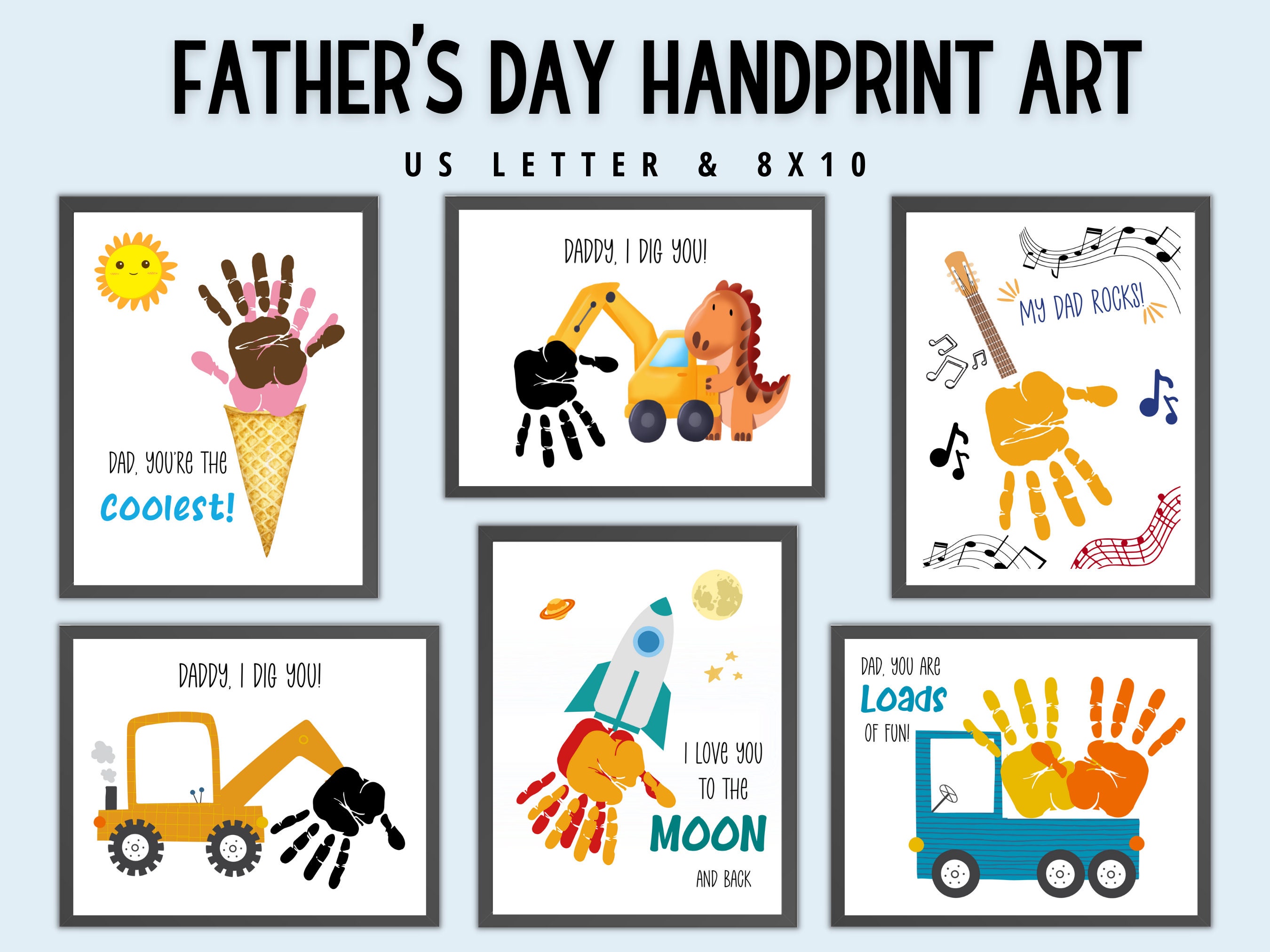Father's Day Handprint Art, DIY Gift for Dad From Kids, Handprint Craft ...