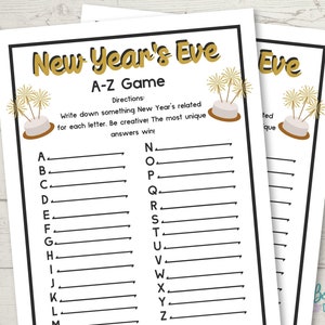 New Year's Activities Bundle - Word Games - Etsy