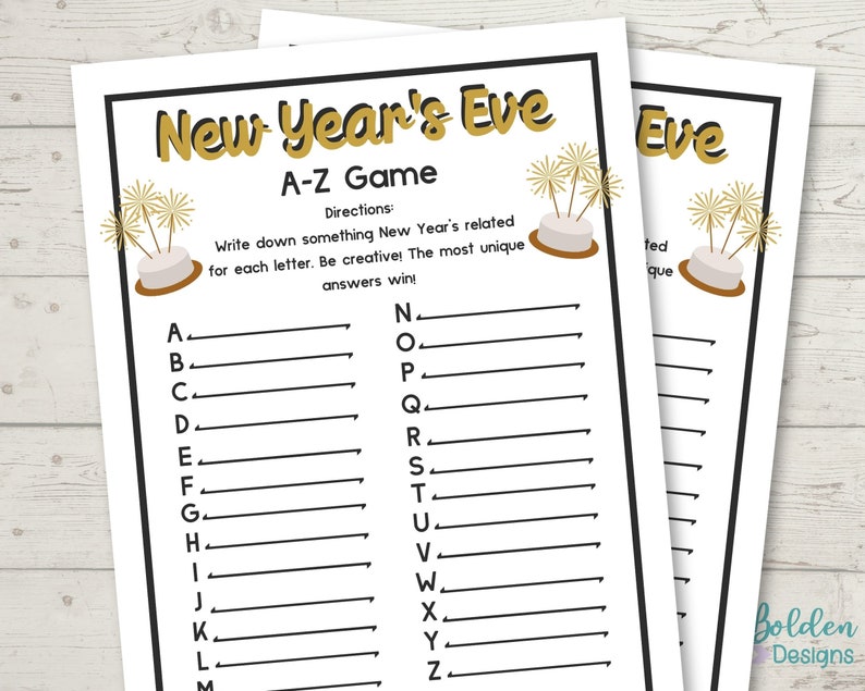 New Year's Activities Bundle - Word Games - Etsy