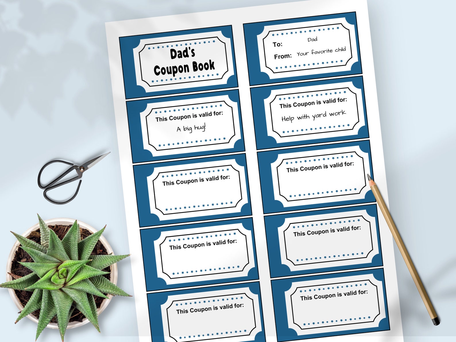 Father's Day Coupon Book DIY Gift for Dad, Personalized Father's Day ...