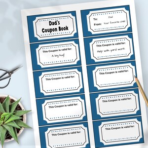 Father's Day Coupon Book DIY Gift for Dad, Personalized Father's Day ...