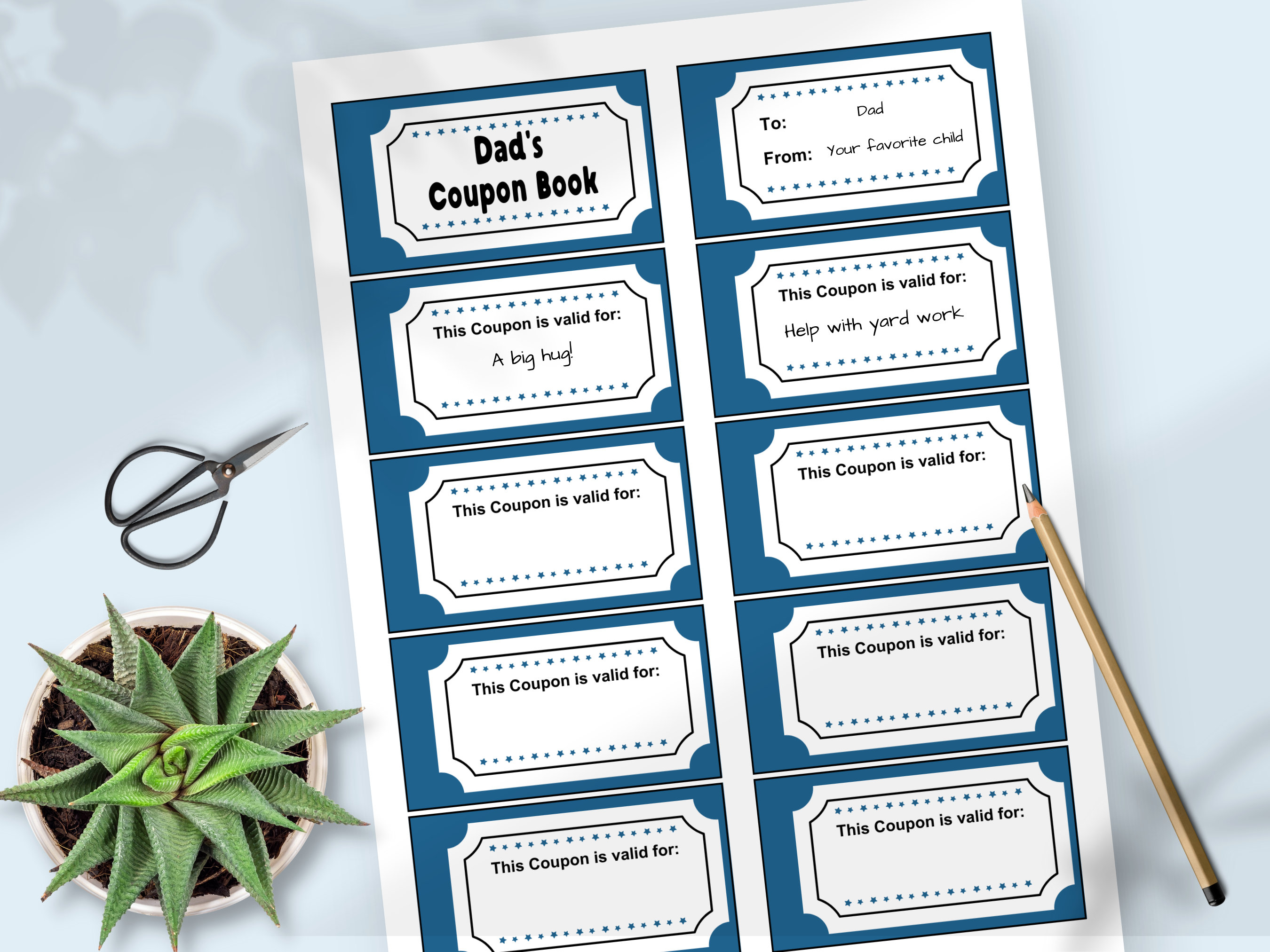 Father's Day Coupon Book DIY Gift for Dad, Personalized Father's Day ...