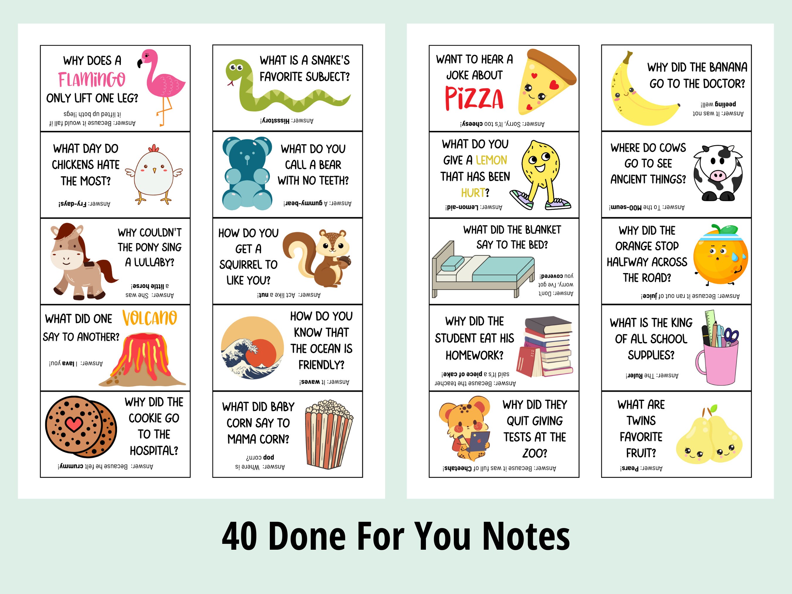 Lunch Box Jokes, Lunch Box Notes, Lunchbox Notes, Kids Lunch Box Notes ...