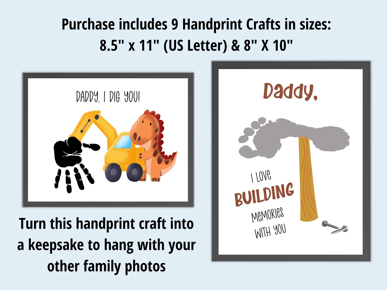 Father's Day Handprint Art, DIY Gift for Dad From Kids, Handprint Craft ...