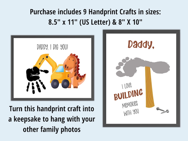 Father's Day Handprint Art, DIY Gift for Dad From Kids, Handprint Craft ...