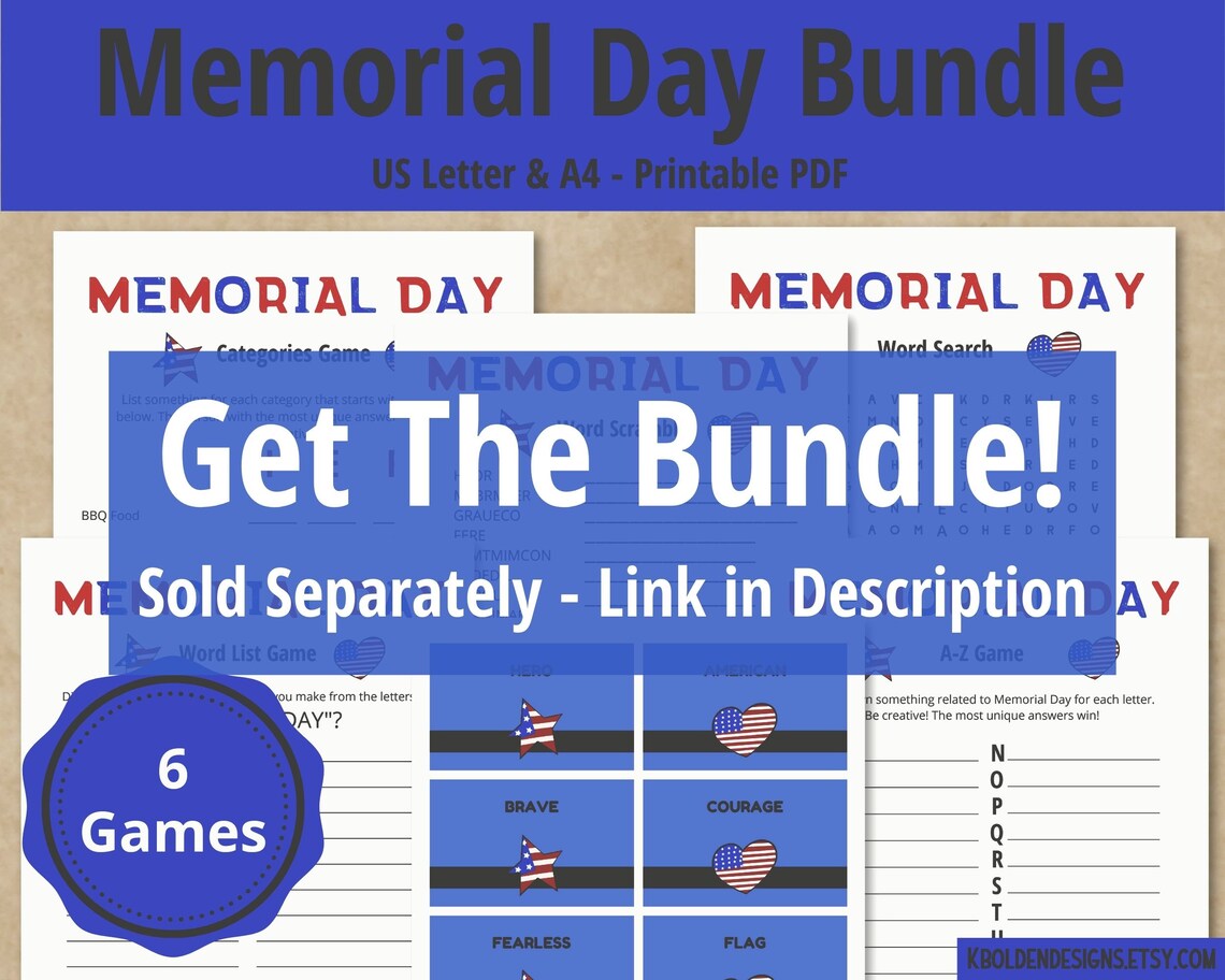 Memorial Day Printable Word Scramble Digital Download | Etsy