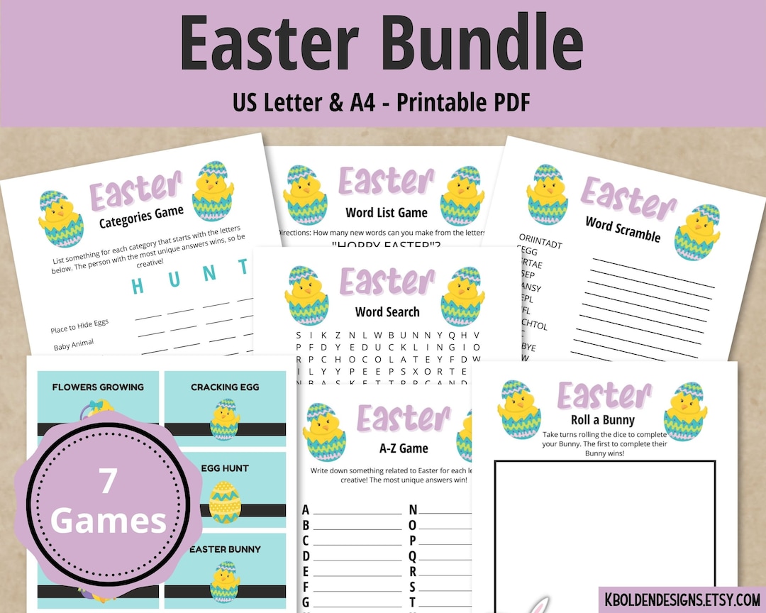 Easter Printable Activity Bundle, Classroom Activity, Family Game for ...