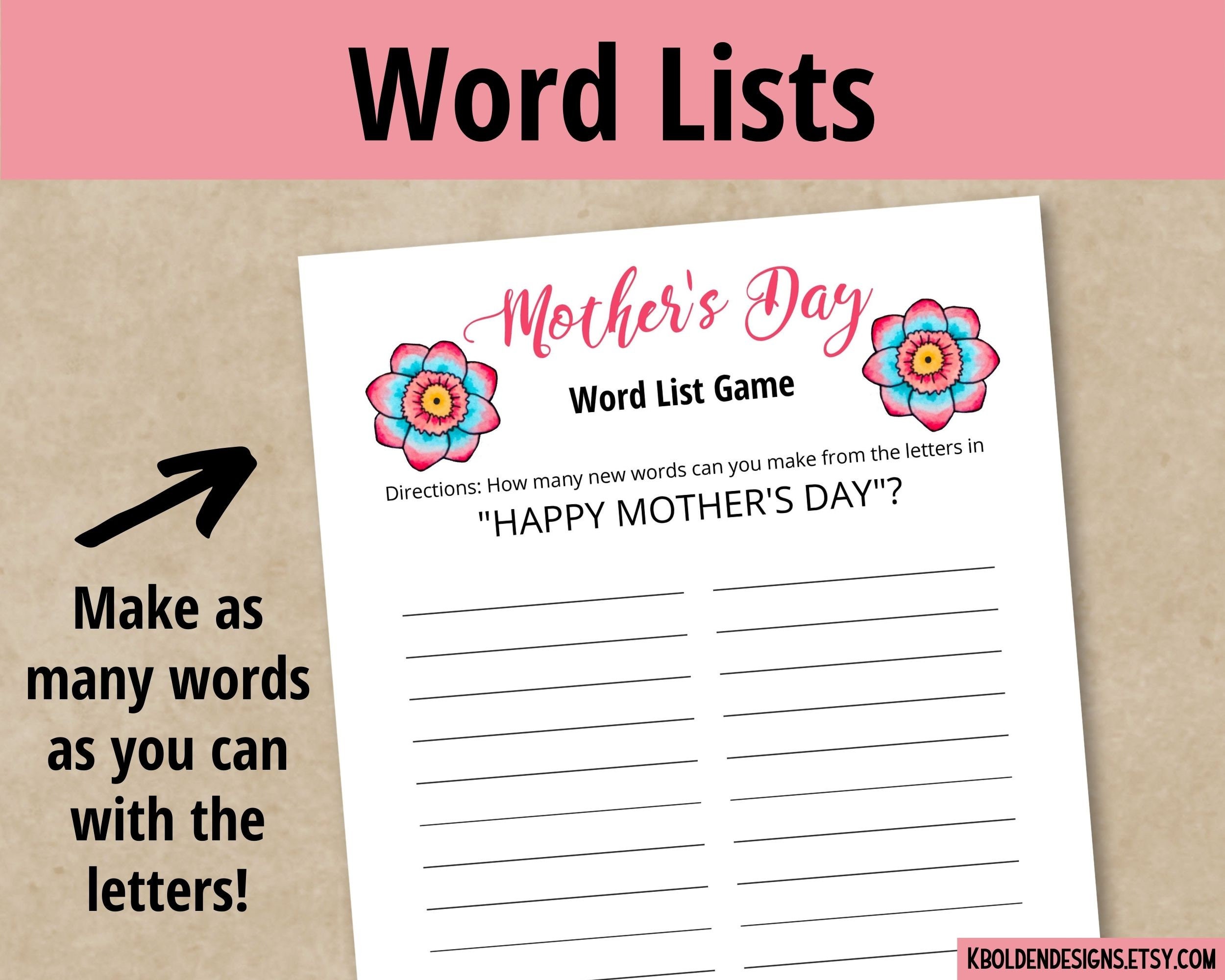 Mother's Day Printable Activity Bundle, Digital Download, Word Search ...