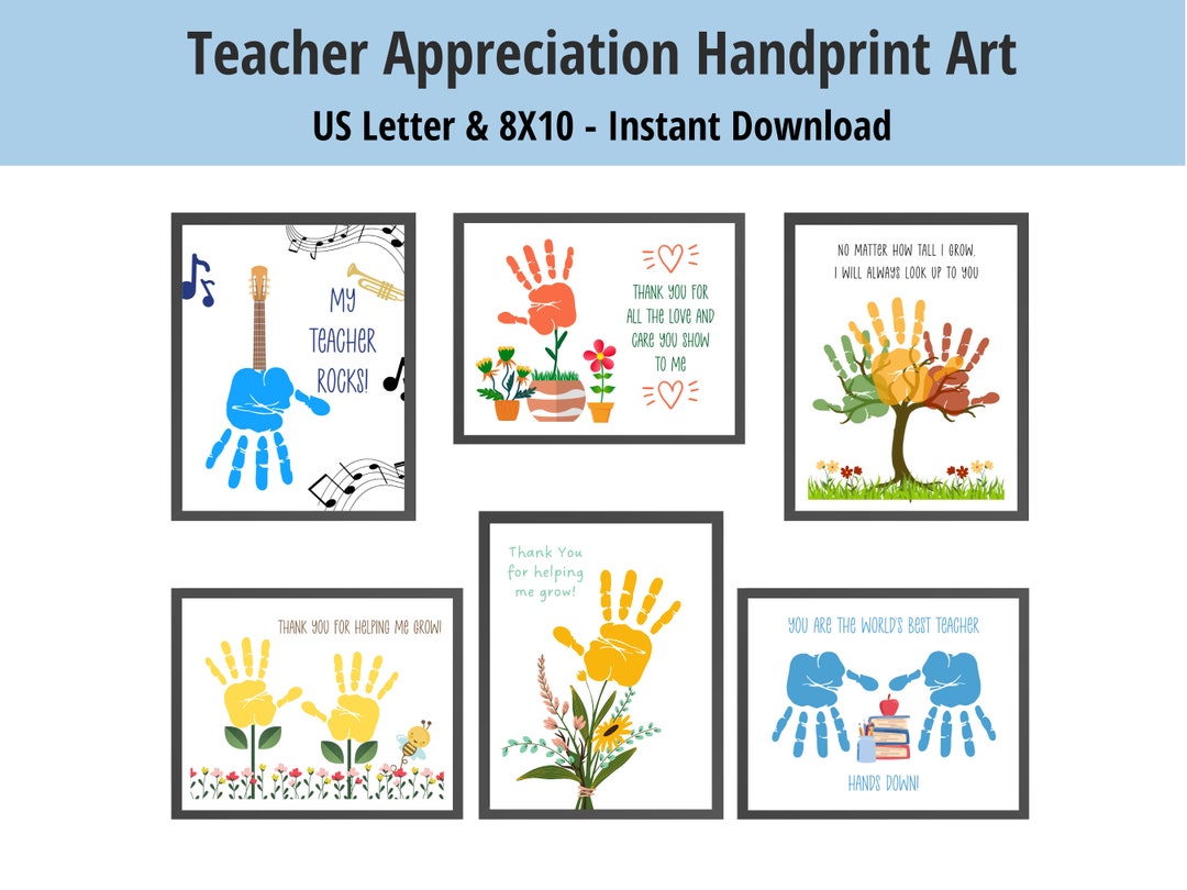Teacher Appreciation Week Printable Handprint Art, Handprint Craft for ...
