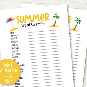 Summer Word Scramble, Digital Download, Word Games, Last Day of School ...