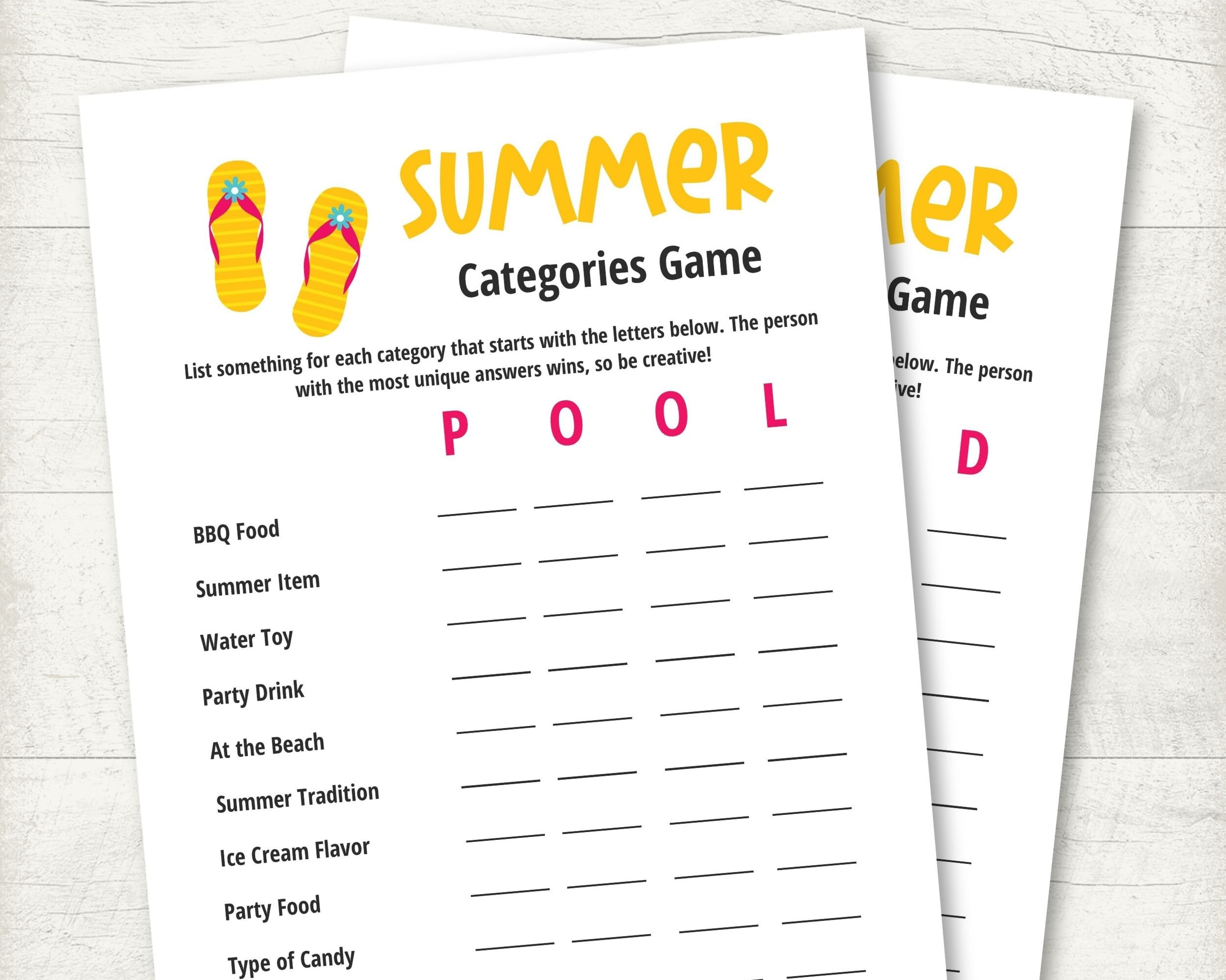 Summer Categories, Digital Download, Word Games, Last Day of School ...