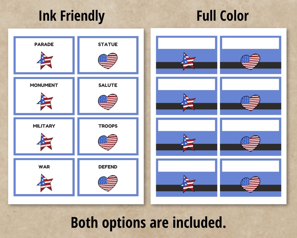 Memorial Day Printable Charades, Draw the Word, Digital Download, Kids ...