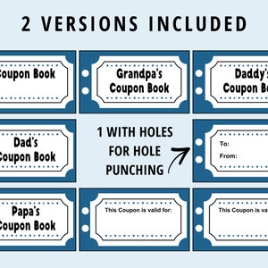 Father's Day Coupon Book DIY Gift for Dad, Personalized Father's Day ...