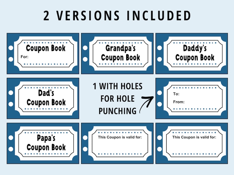 Father's Day Coupon Book DIY Gift for Dad, Personalized Father's Day ...