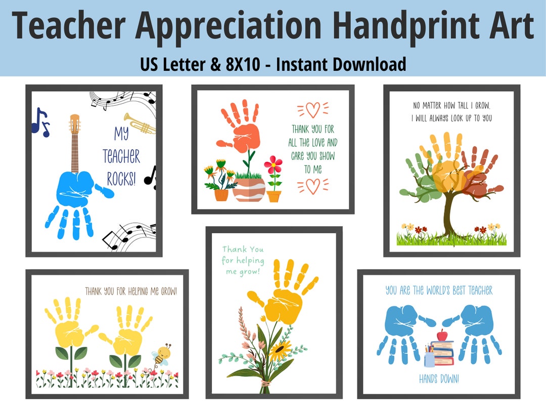 Teacher Appreciation Week Printable Handprint Art, Handprint Craft for ...