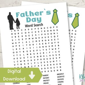 Father's Day Printable Games Bundle, Father's Day Word Games, Word ...
