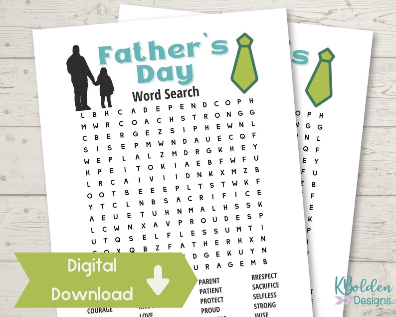 Father's Day Printable Games Bundle, Father's Day Word Games, Word ...