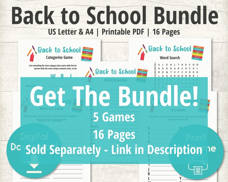 Back to School Word Scramble, Printable Games, Digital Download, Word ...