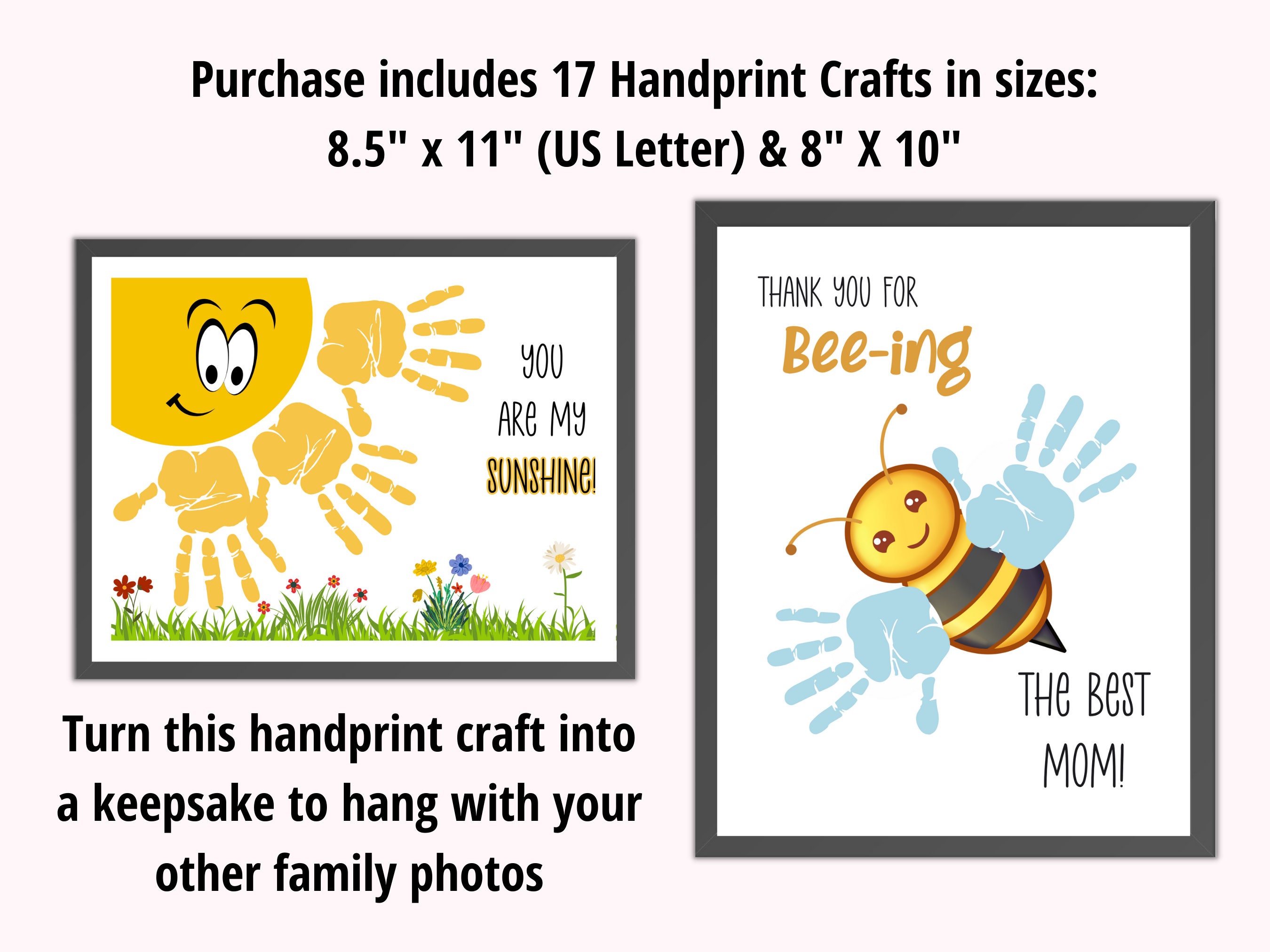 Mother's Day Handprint Art Bundle, Sentimental Mom Gift From Kids ...