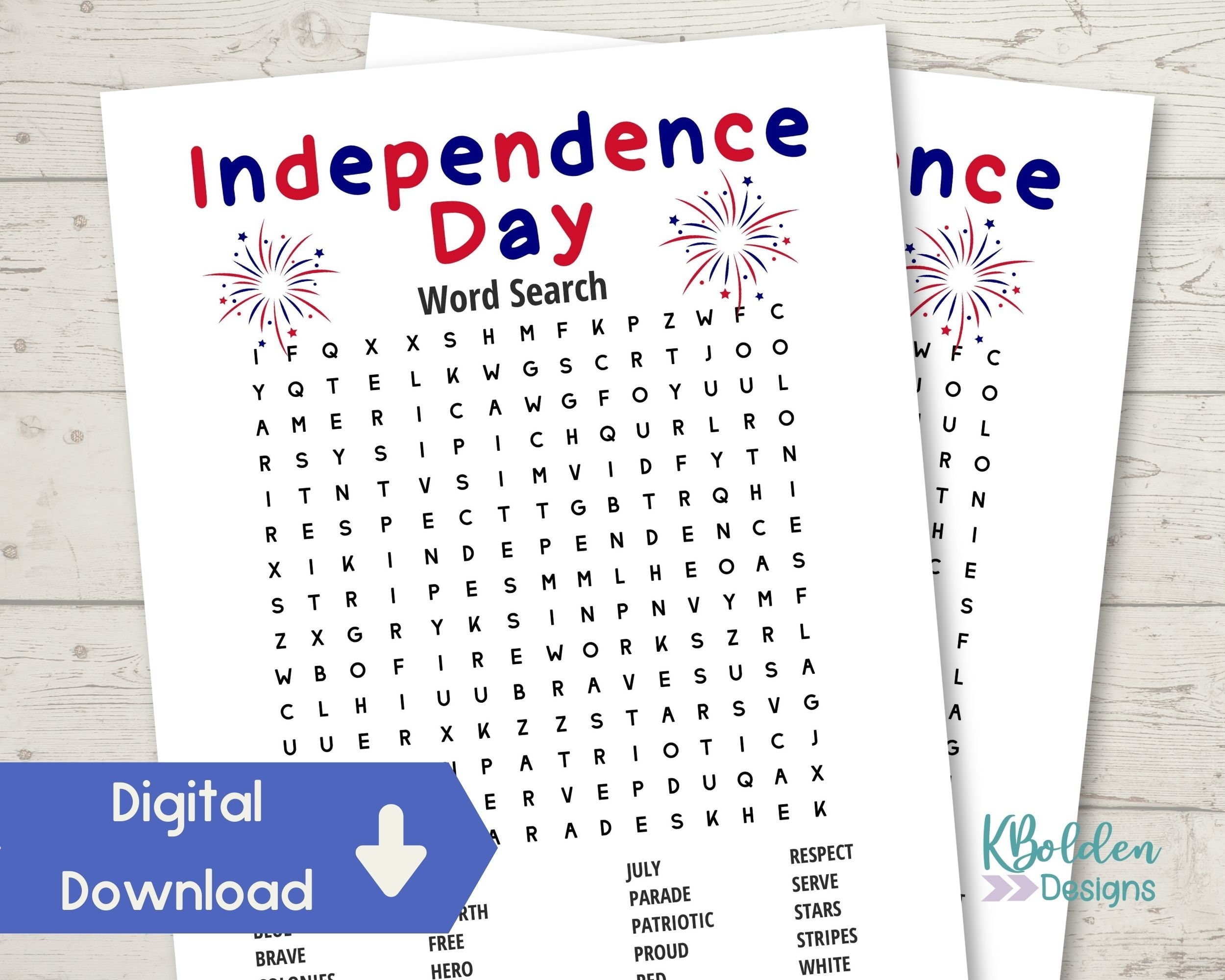Independence Day 5-in-1 Word Games, Patriotic Bundle, USA, America, 4th ...