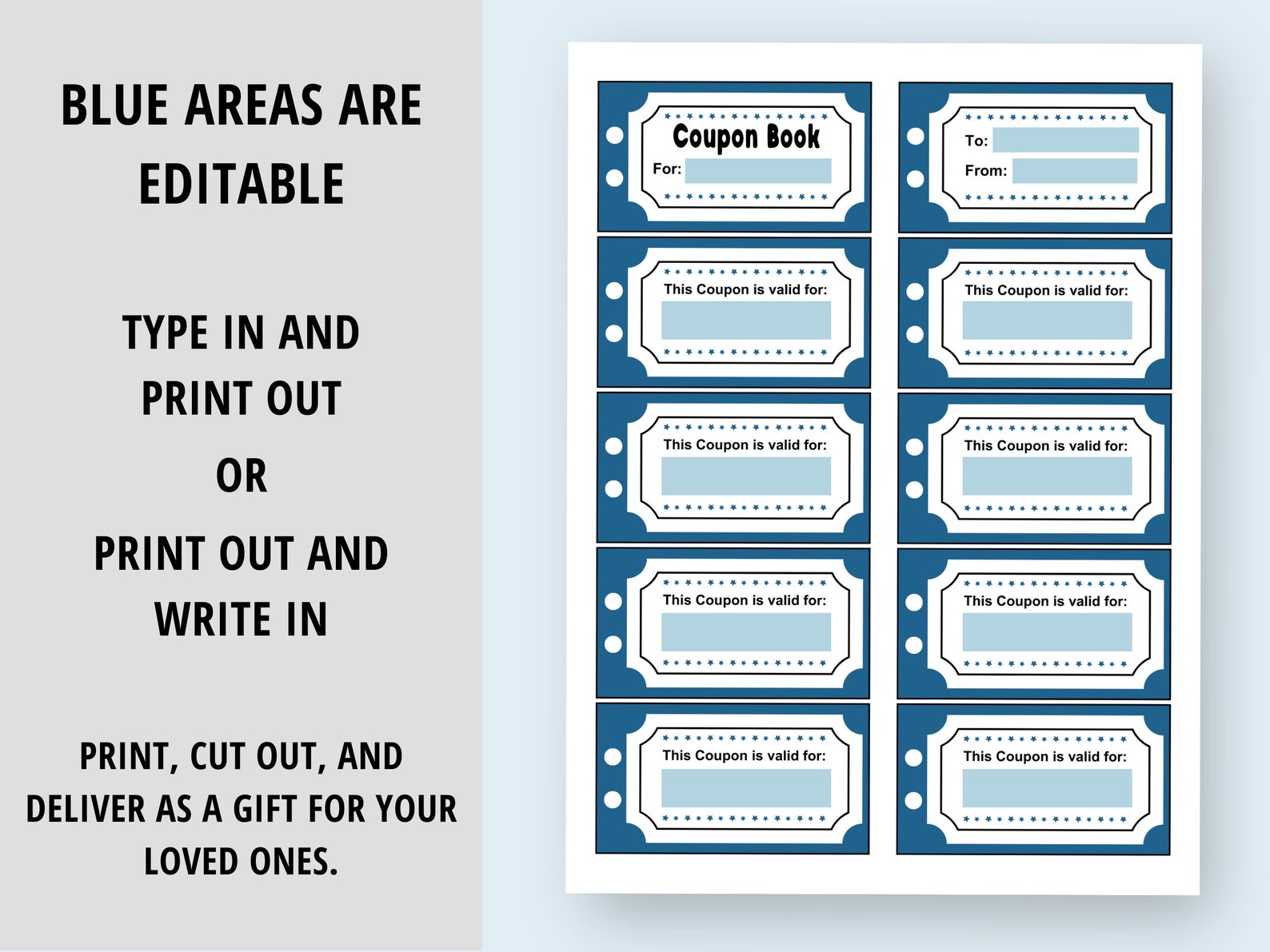 Father's Day Coupon Book DIY Gift for Dad, Personalized Father's Day ...