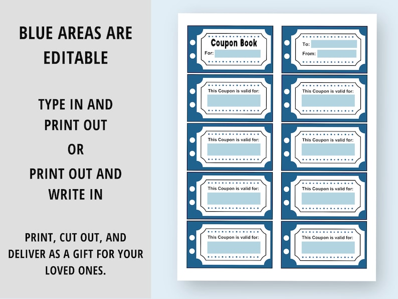 Father's Day Coupon Book DIY Gift for Dad, Personalized Father's Day ...