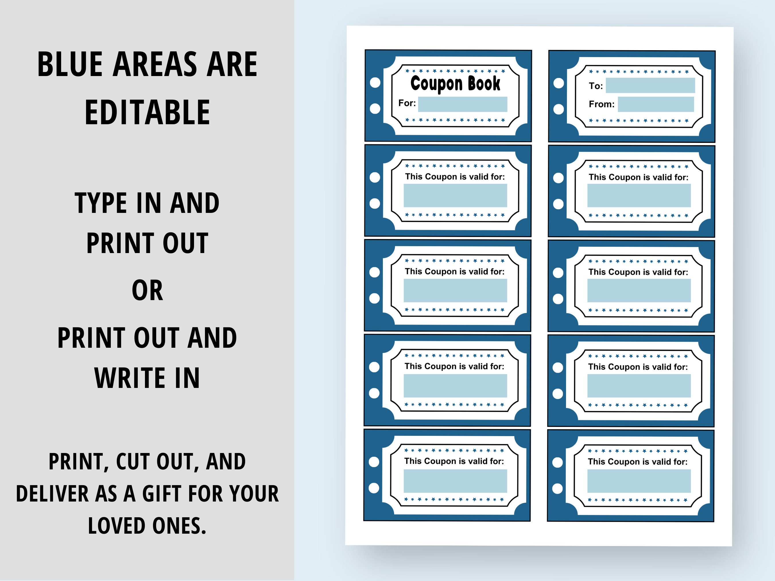 Father's Day Coupon Book DIY Gift for Dad, Personalized Father's Day ...