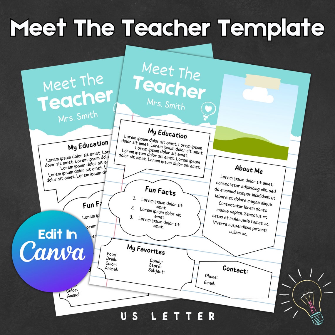 Editable Meet the Teacher Canva Template Newsletter Template Teacher ...