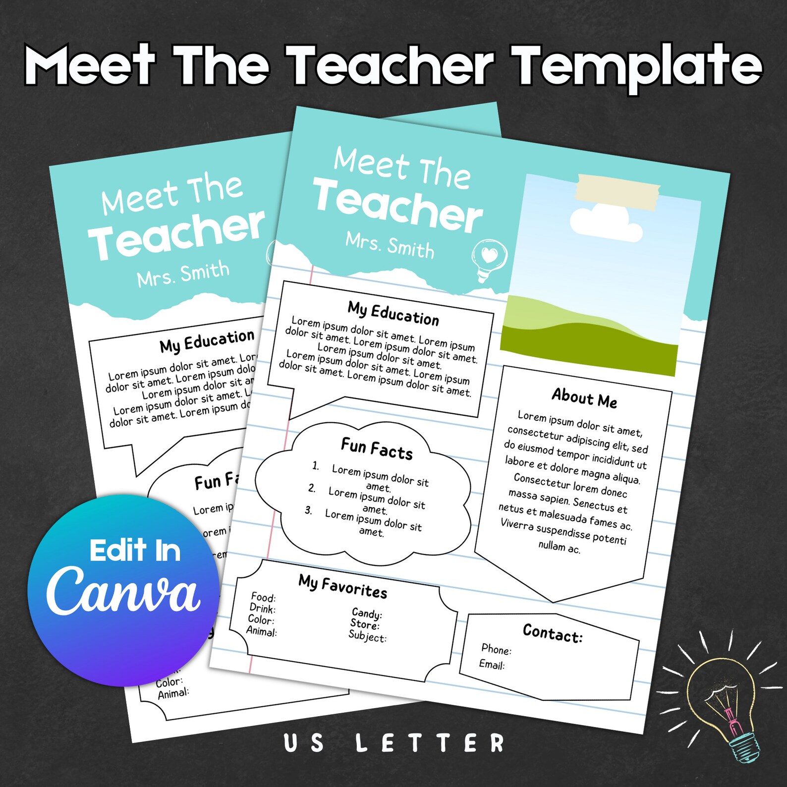 Editable Meet the Teacher Canva Template Newsletter Template Teacher ...