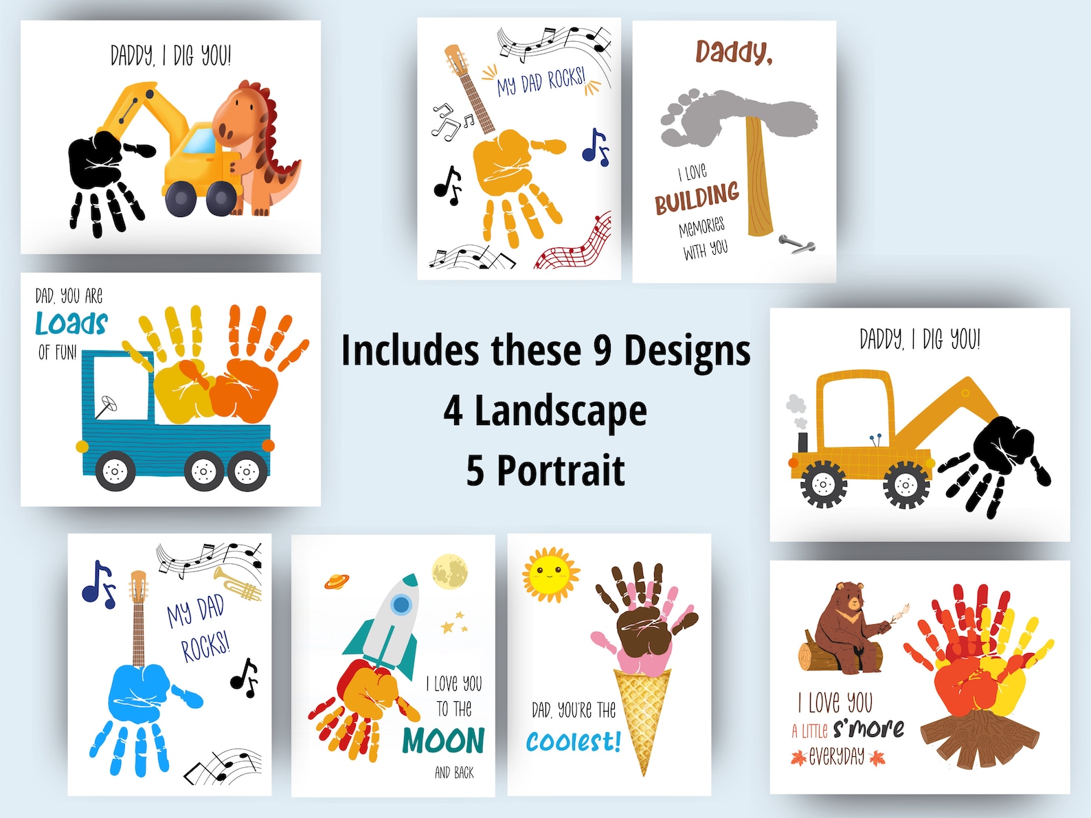 Father's Day Handprint Art, DIY Gift for Dad From Kids, Handprint Craft ...