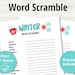 Winter Activity Bundle, Dice Game Printable, Word Search, Word Scramble ...
