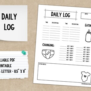 Baby Log and Schedule, Infant Daily Log Printable, Newborn Daily Log ...
