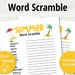 Summer Printable Games Bundle, Summer Word Games, End of School Year ...