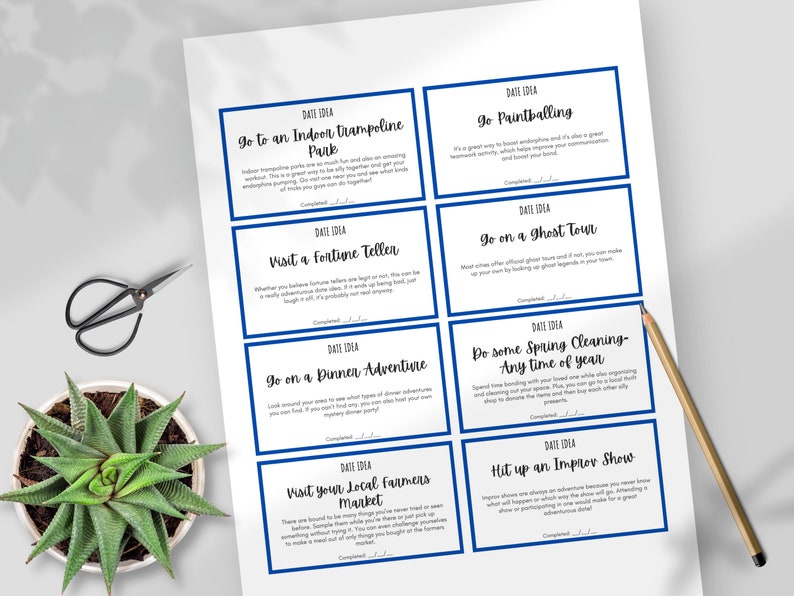 Printable Date Cards for Date Night, Date Night Idea Card Game, DIY ...