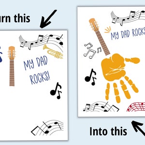 Father's Day Handprint Art, DIY Gift for Dad From Kids, Handprint Craft ...