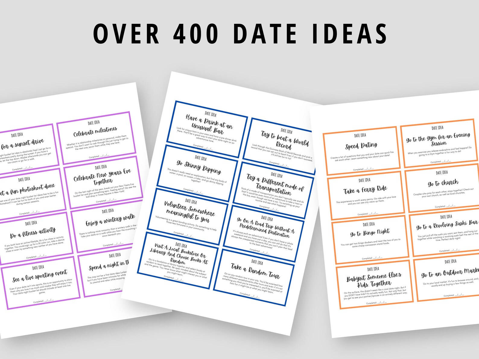 Printable Date Cards for Date Night, Date Night Idea Card Game, DIY ...