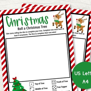 Roll a Christmas Tree Dice Game Printable Holiday Party Game Family ...